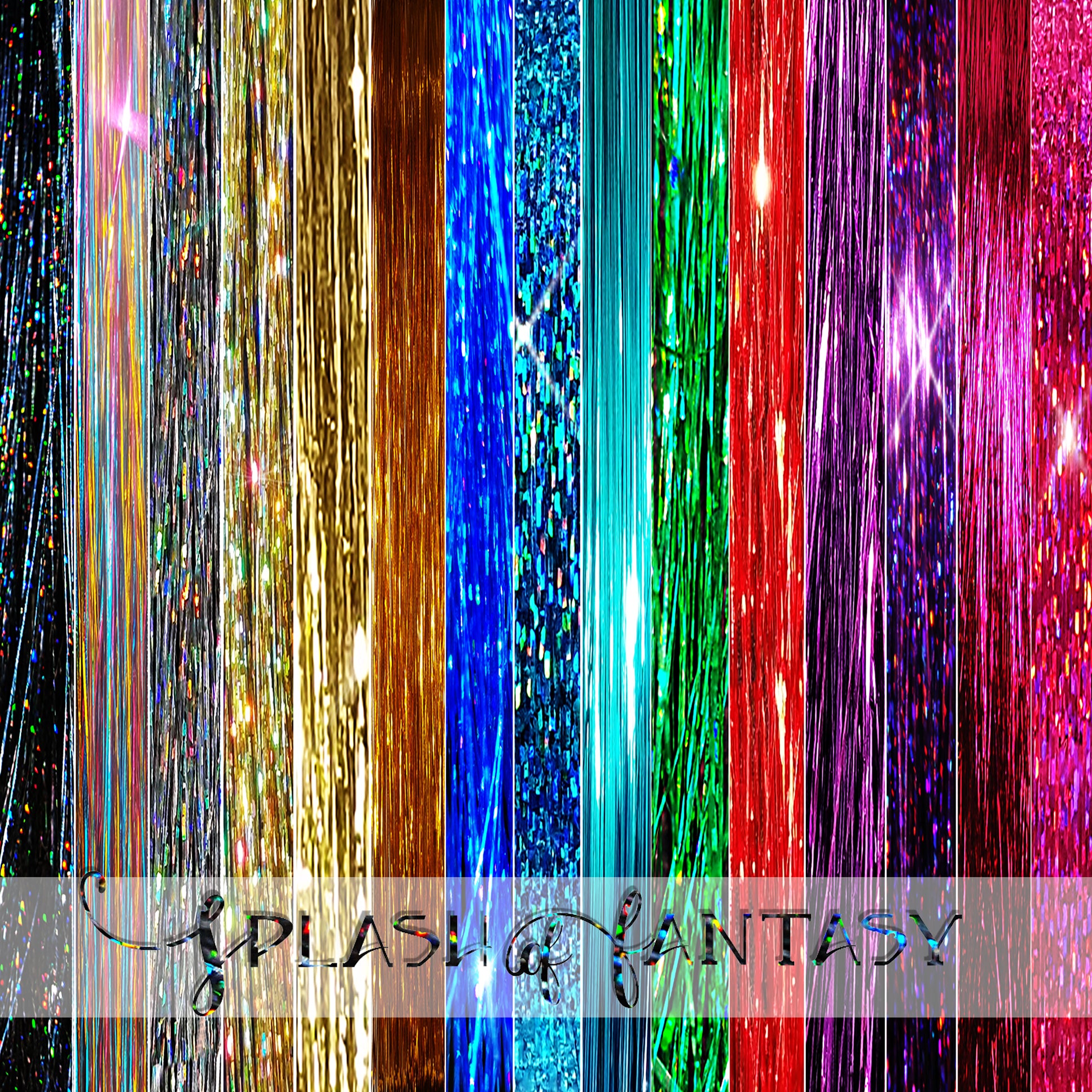15 Colors Sparkling & Shiny 40" Fairy Hair, 1500 Strands | Splash of ...