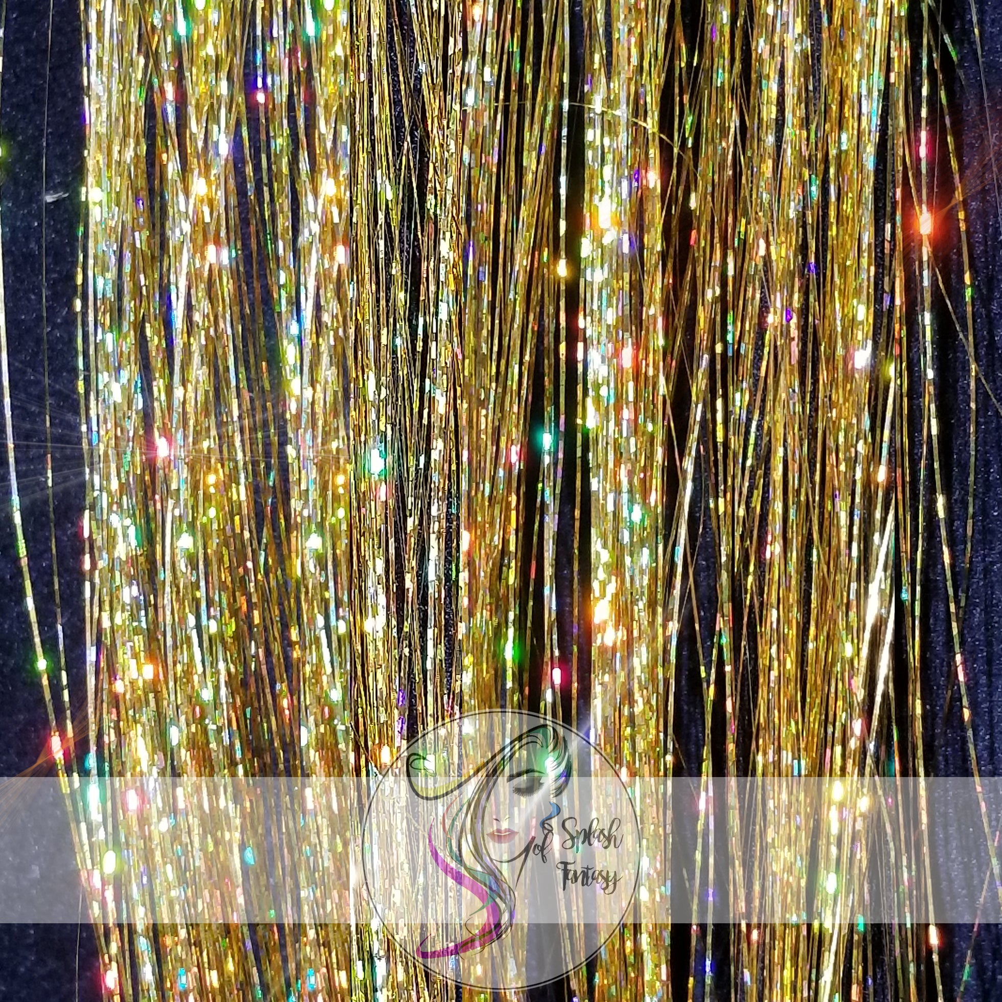 40" Fairy Hair, 100 Strands - Sparkling Gold | Splash of Fantasy
