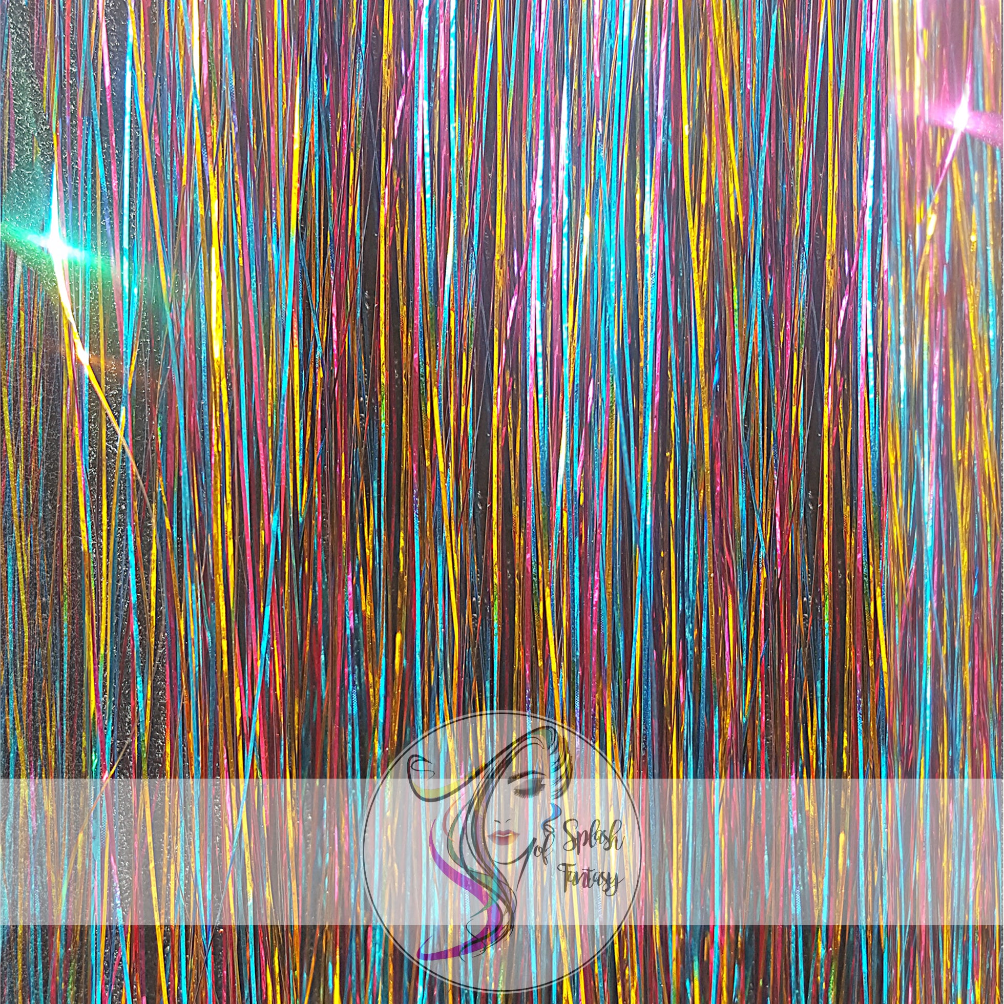 40" Fairy Hair, 100 Strands - Shiny Rainbow | Splash of Fantasy